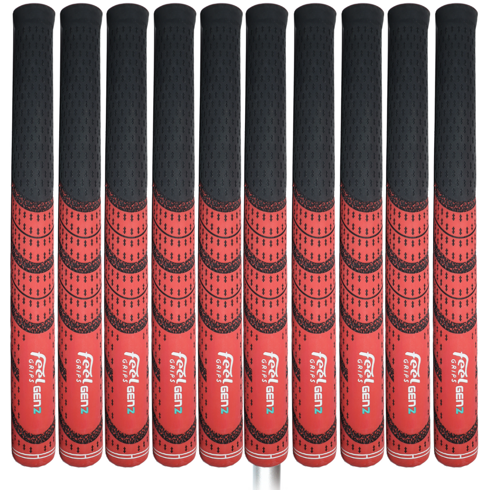 Gen2 Reverse Taper Golf Grips Red Set of 13 | Feel Grips – feelgrips.com